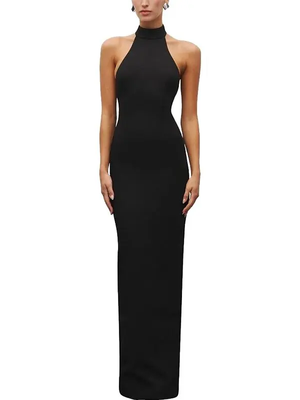 HEIRESS BEVERLY HILLS Halter Gown - Black