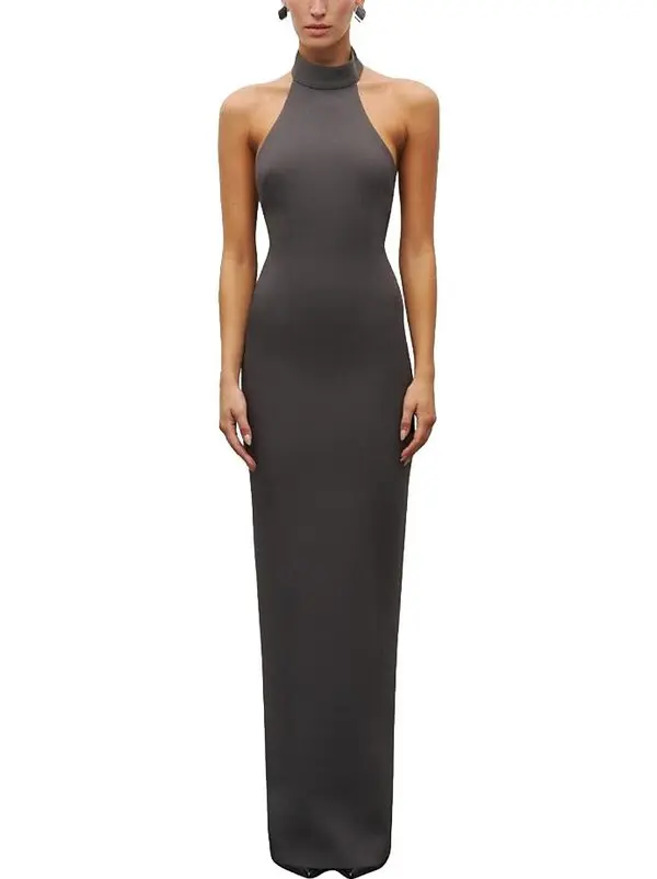HEIRESS BEVERLY HILLS Halter Gown - Charcoal