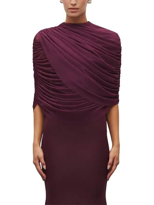 HEIRESS BEVERLY HILLS Sheer Cape - Mauve Wine