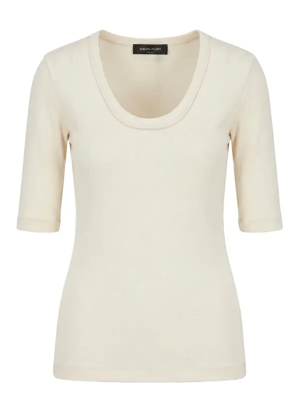 Fabiana Filippi T-shirt With Sequins - Cream