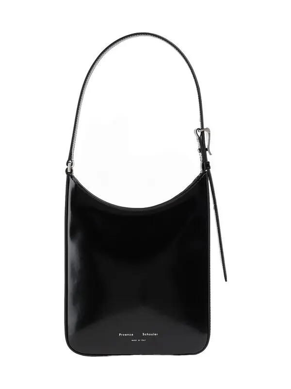 Proenza Schouler Glossed-leather Shoulder Bag - Black