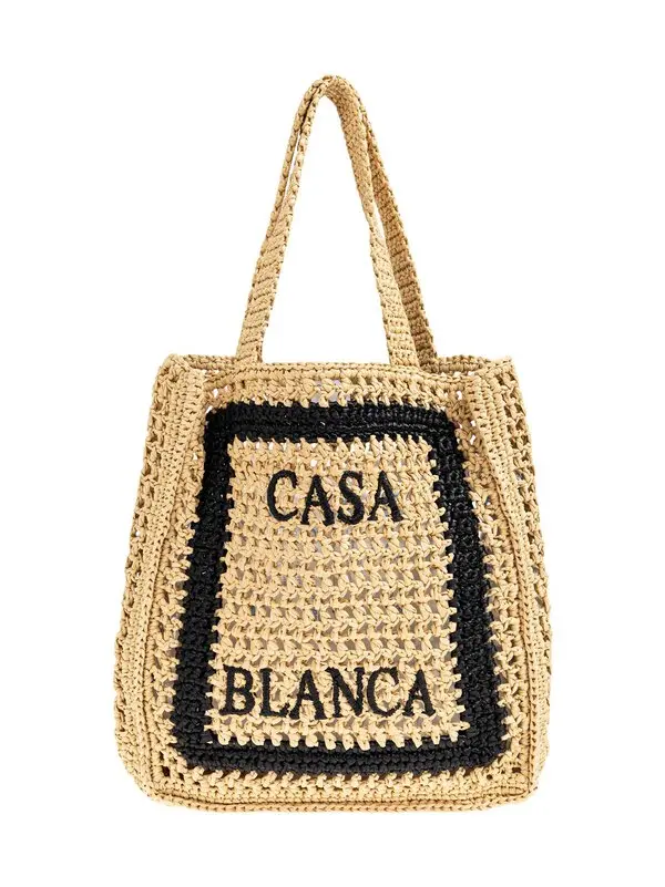 Casablanca Logo Shoulder Bag - Beige