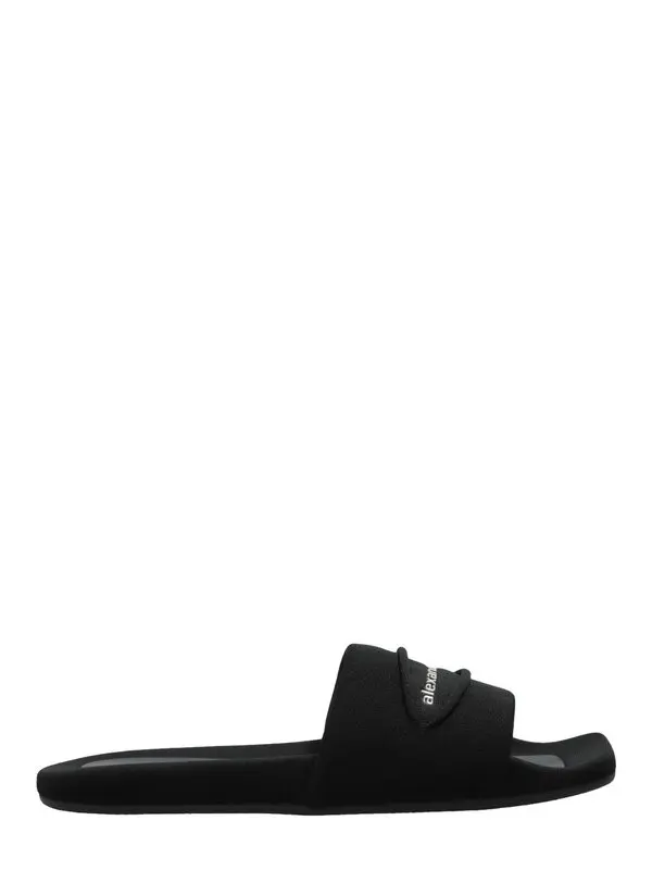 Alexander Wang Logo Slides - Black