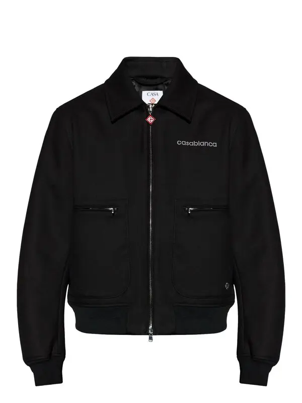 Casablanca Jacket With Crystal Logo - Black