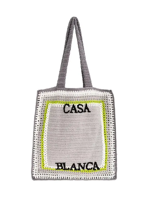 Casablanca Crocheted Tote Bag - Grey