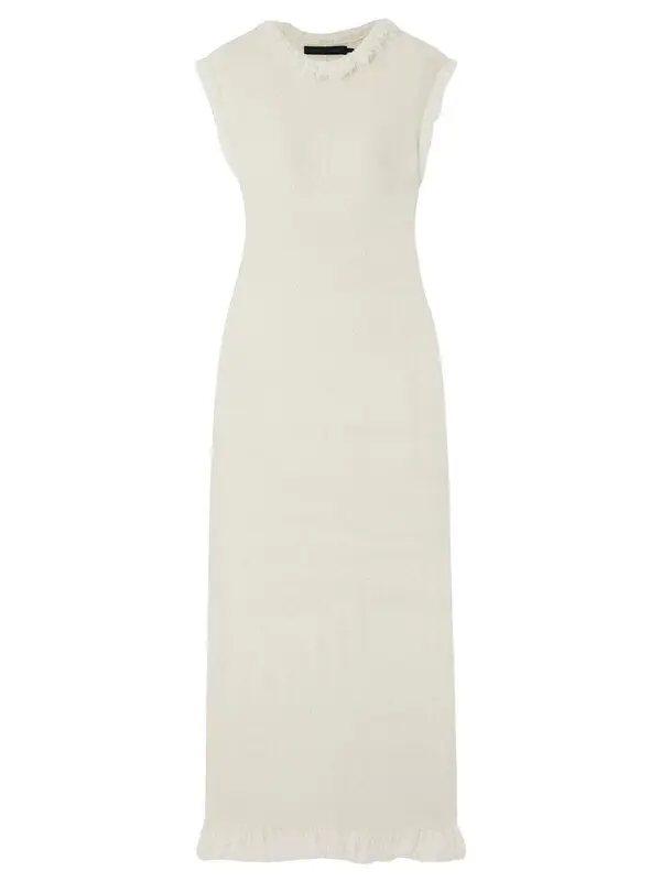 Proenza Schouler Cutout Bouclé-knit Maxi Dress - Ivory