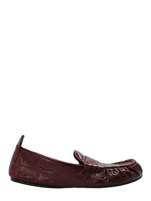Acne Studios Loafers With Croc-effect Leather - Burgundy