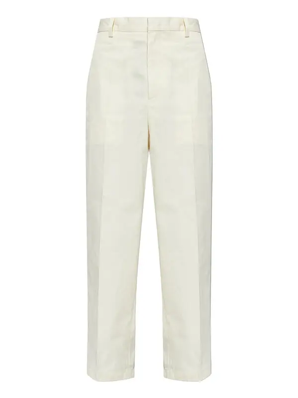 JIL SANDER Straight-leg Cotton Trousers - Cream