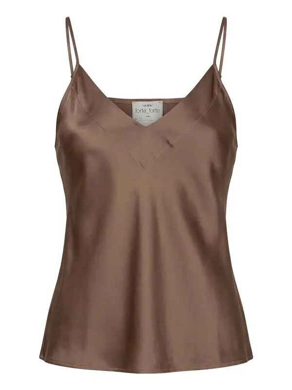 FORTE_FORTE Silk Camisole Top - Brown