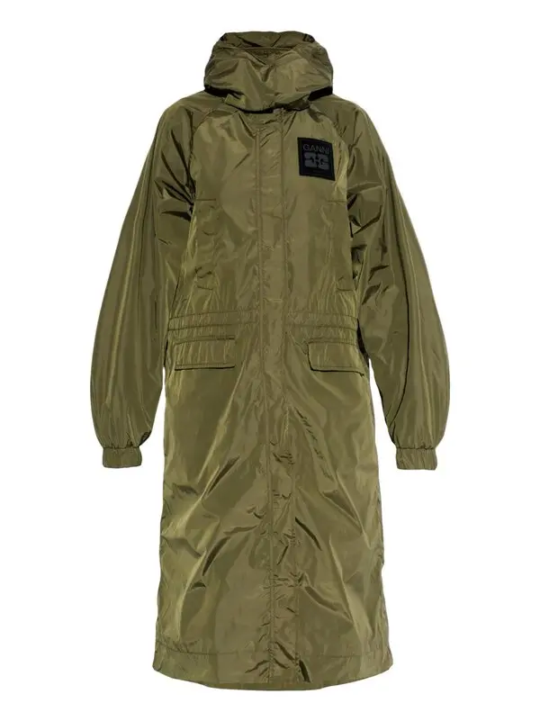 GANNI Loose-fit Hooded Parka - Green