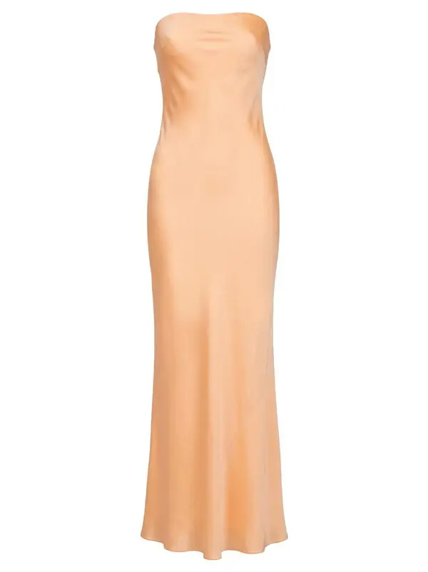 FORTE_FORTE Satin Off-the-shoulder Dress - Orange