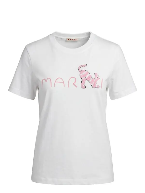 Marni T-shirt With Embossed Logo - White