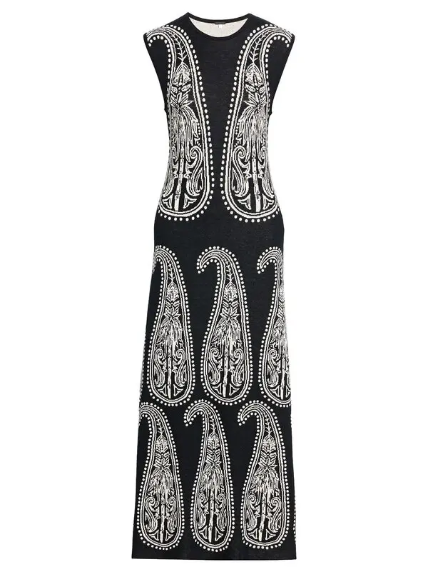 Johanna Ortiz Air Of Mystery Jacquard-knit Pima Cotton Maxi Dress - Black
