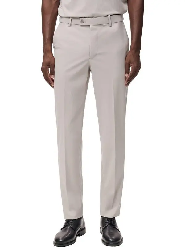 Mango Zurich Thermolite® Slim Fit Suit Trousers - Beige