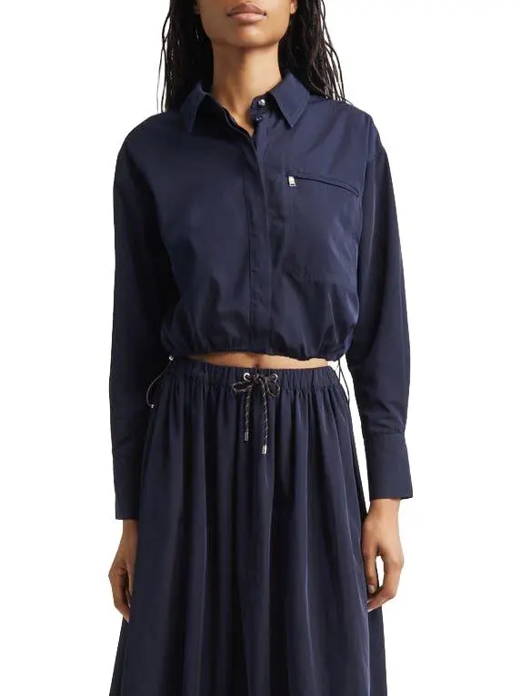 Veronica Beard Wilfred Crop Shirt - Navy