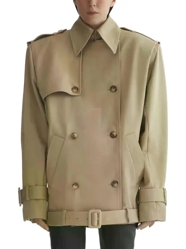 MUGLER Buckle Double-breasted Jacket - Neutrals