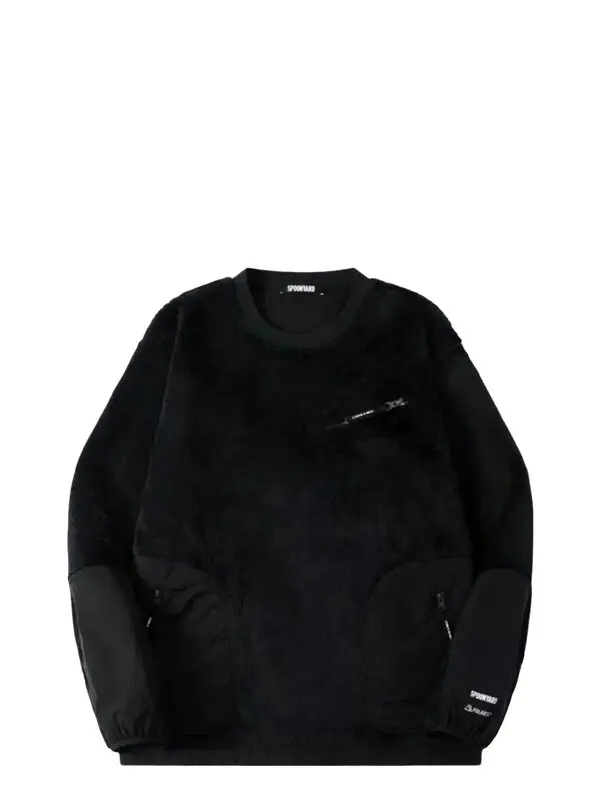 SPOONYARD Zip-pocket Crew-neck Sweatshirt - Black
