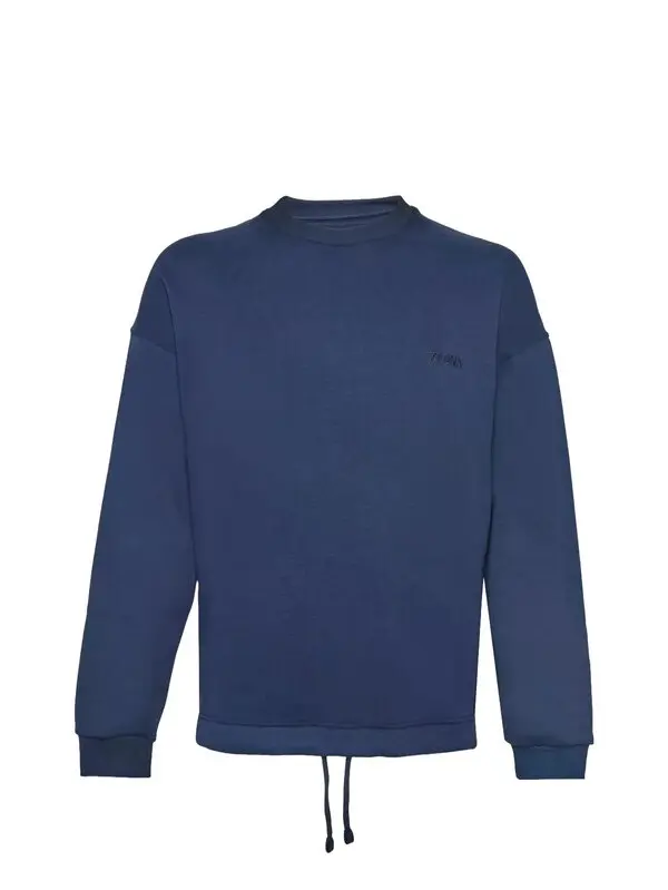 Zegna Crew-neck Sweatshirt With Drawstring - Blue