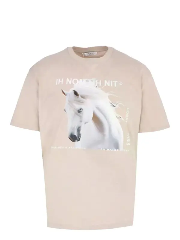 IH NOM UH NIT Horse-print T-shirt - Neutrals