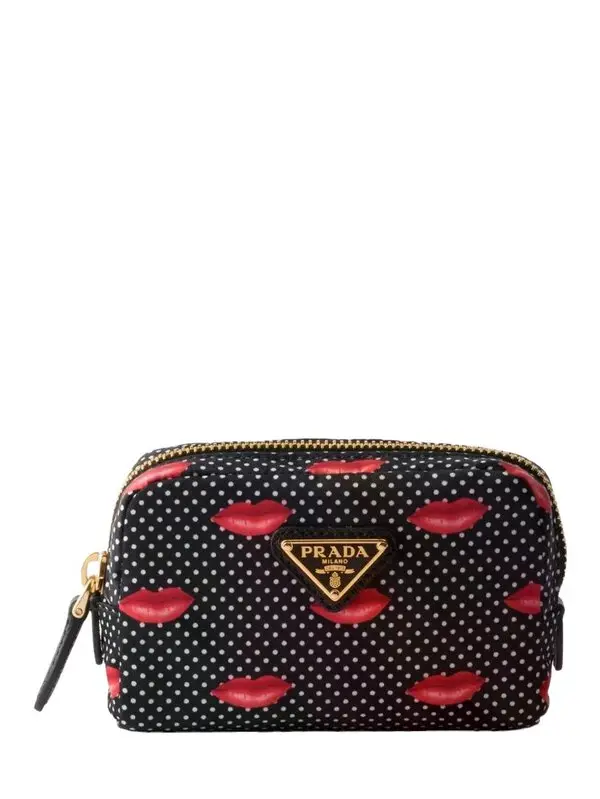 Prada Triangle-logo Makeup Bag - Black