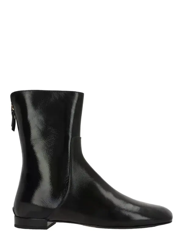 Giorgio Armani Square-toe Leather Boots - Black