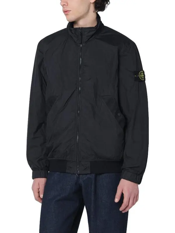 Stone Island Nylon Zip-up Jacket - Black