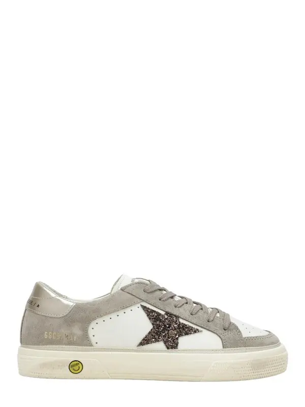 GOLDEN GOOSE May Glitter Star Sneakers - White