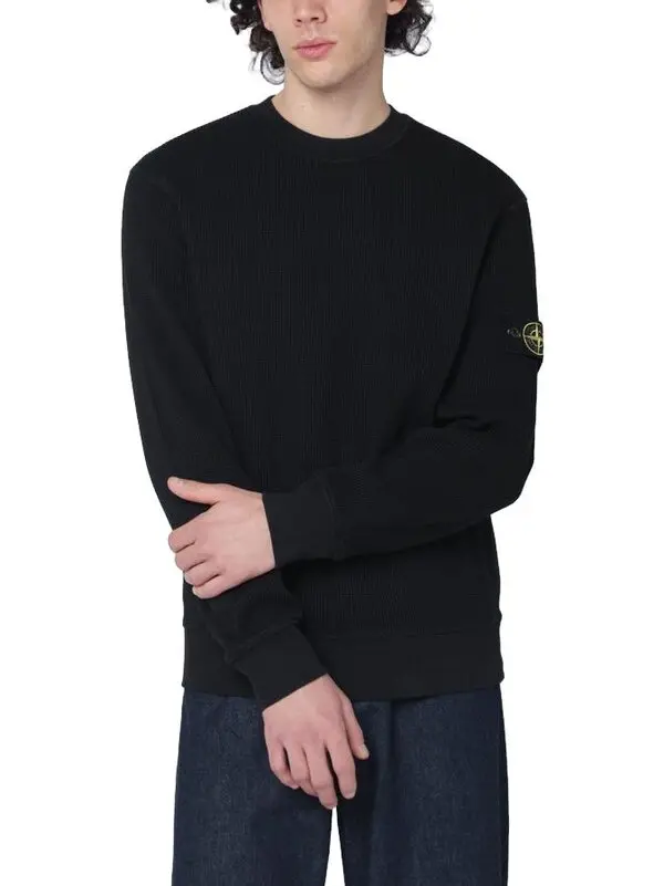 Stone Island Cotton Crew-neck Sweater - Black