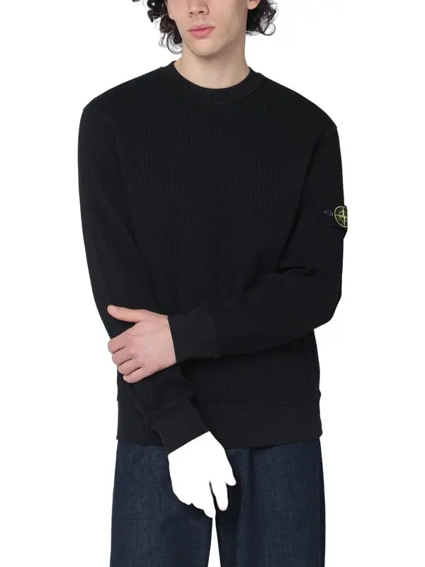 Stone Island Cotton Crew-neck Sweater - Black