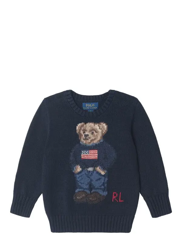 Polo Ralph Lauren Polo Bear Cotton Sweater - Blue