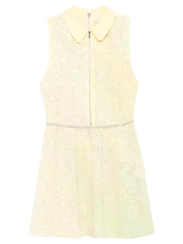 Alice + Olivia Embellished Flared Mini Dress - Yellow