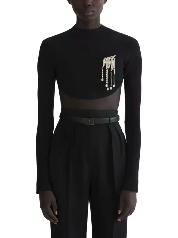 MUGLER Cropped Top - Black