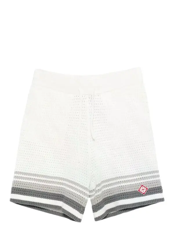 Casablanca Striped Crochet Shorts - White