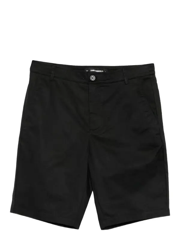Karl Lagerfeld Cotton Chino Shorts - Black