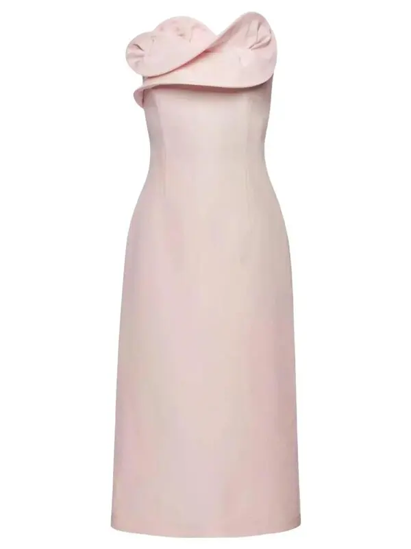 Magda Butrym Strapless Midi Dress With Ruffled Detailing - Pink