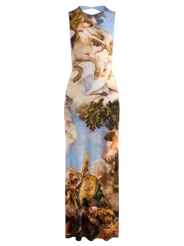 Alice + Olivia Printed Sleeveless Maxi Dress - Neutrals