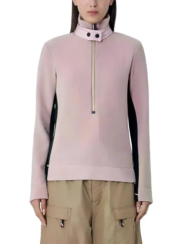 Moncler Half-zip Contrast-panel Sweatshirt - Pink