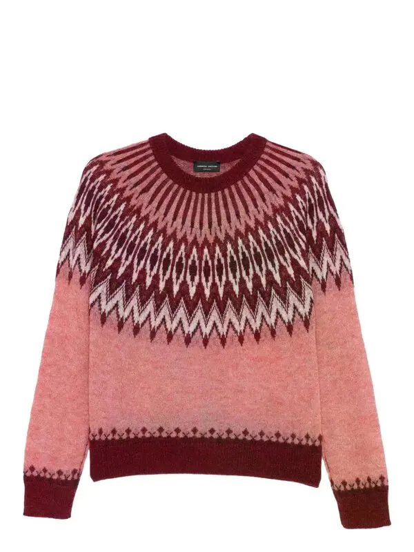 ROBERTO COLLINA Patterned Round-neck Sweater - Pink