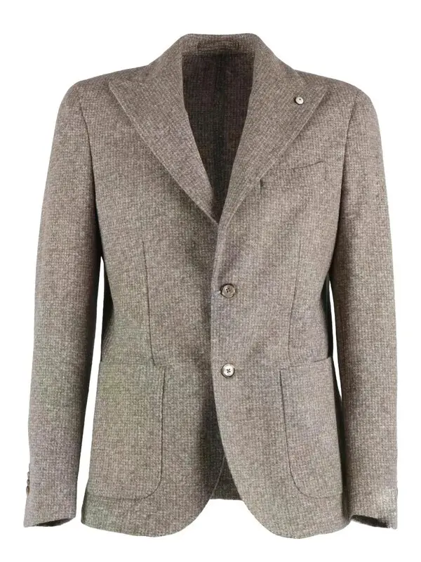 L.B.M. 1911 Textured Pocket Blazer - Brown