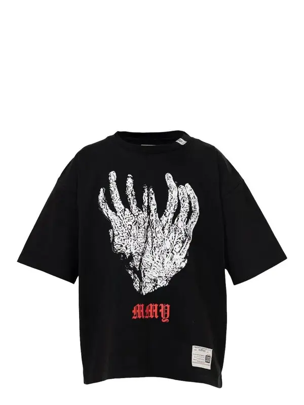 Mihara Yasuhiro Xmasses Print Crew Neck T-shirt - Black