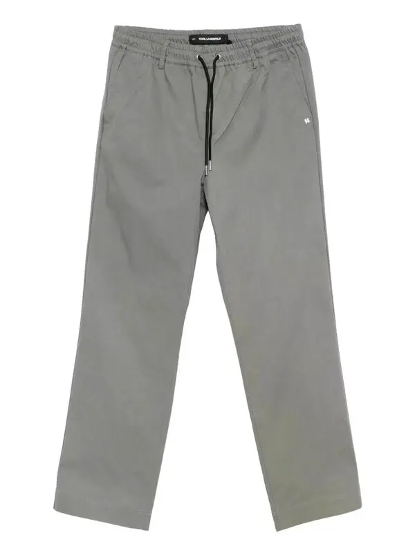 Karl Lagerfeld Logo-plaqued Straight-leg Trousers - Grey