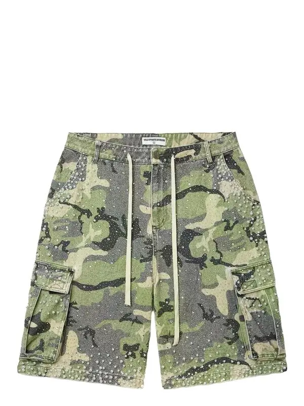 VALE Camouflage Studded Chinos - Green