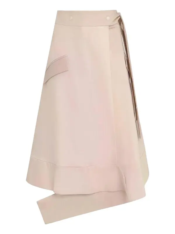 GLORIA COELHO A-line Skirt With Asymmetrical Hem - Neutrals