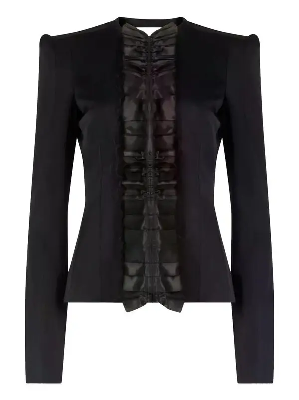 Nina Ricci Crepe Pleated Jacket - Black