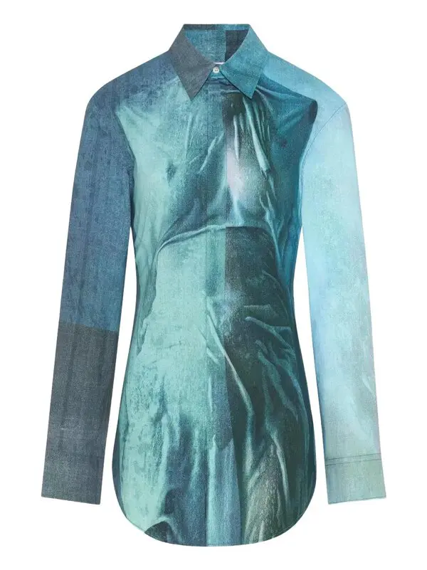 Jean Paul Gaultier Printed Buttoned Shirt - Blue