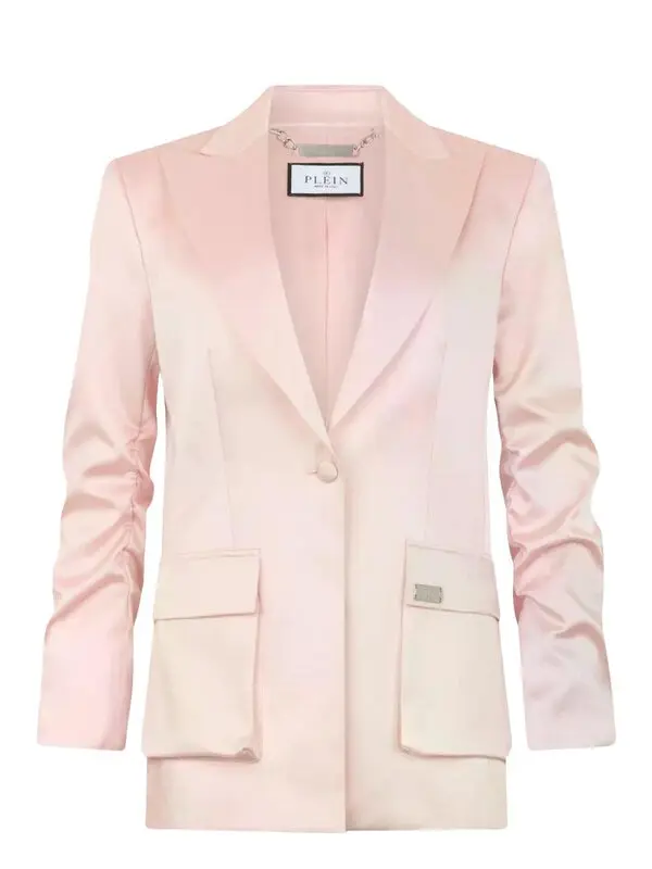 Philipp Plein Satin Flap-pockets Blazer - Pink