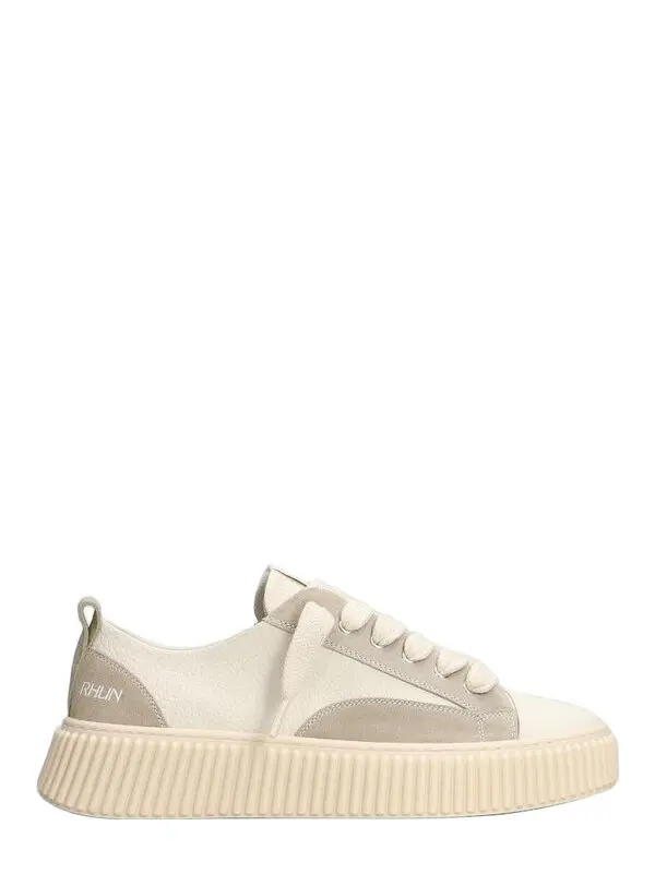 RHUN Leather Grain Sneakers - Beige