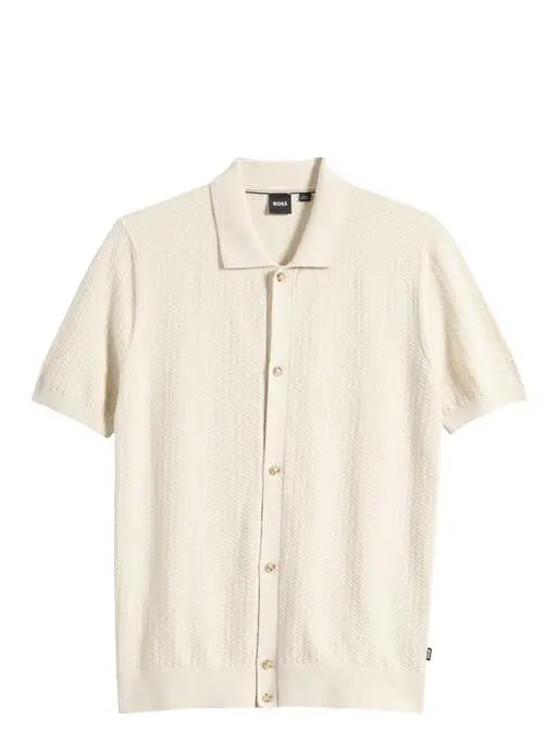 BOSS Iseppo Short Sleeve Cardigan - Open White