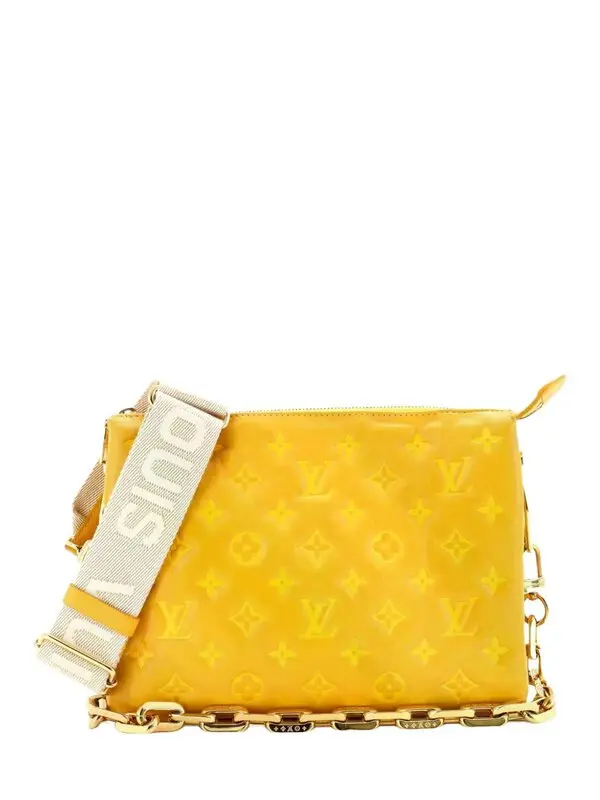 LOUIS VUITTON Coussin Pm Monogram Embossed Lambskin Crossbody Bag - Yellow