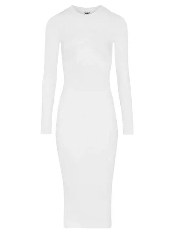 Jean Paul Gaultier Sheer-panel Midi Dress - White